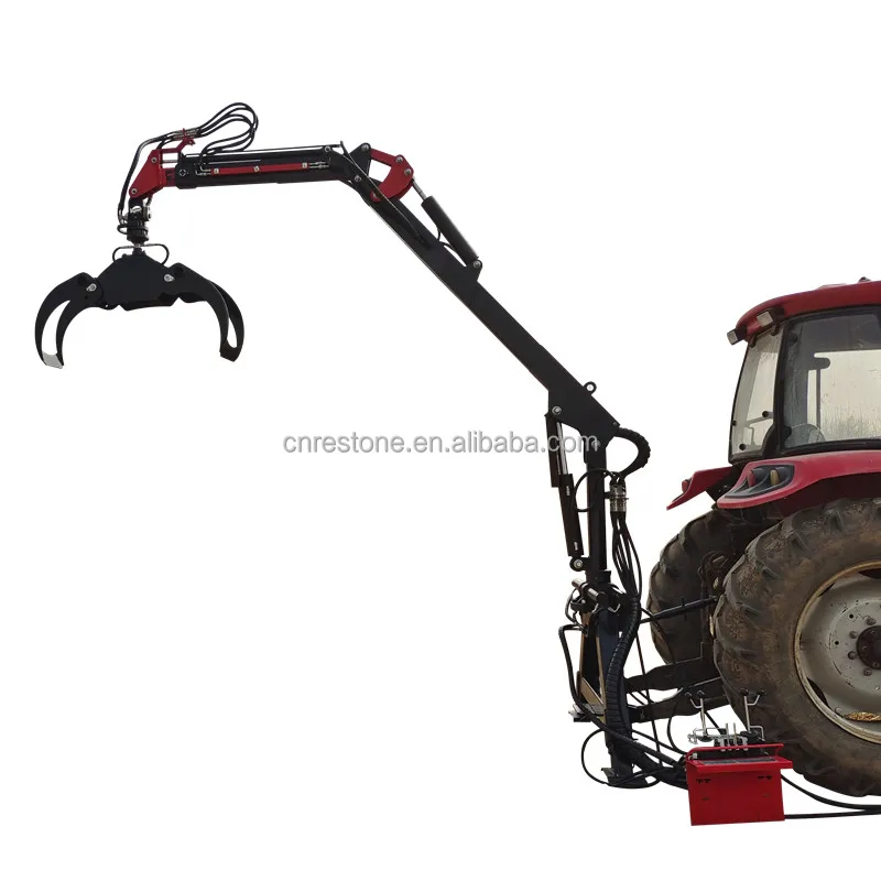 Tractor 3point Timber Wood Log Loading Crane in Forestry Machine ...