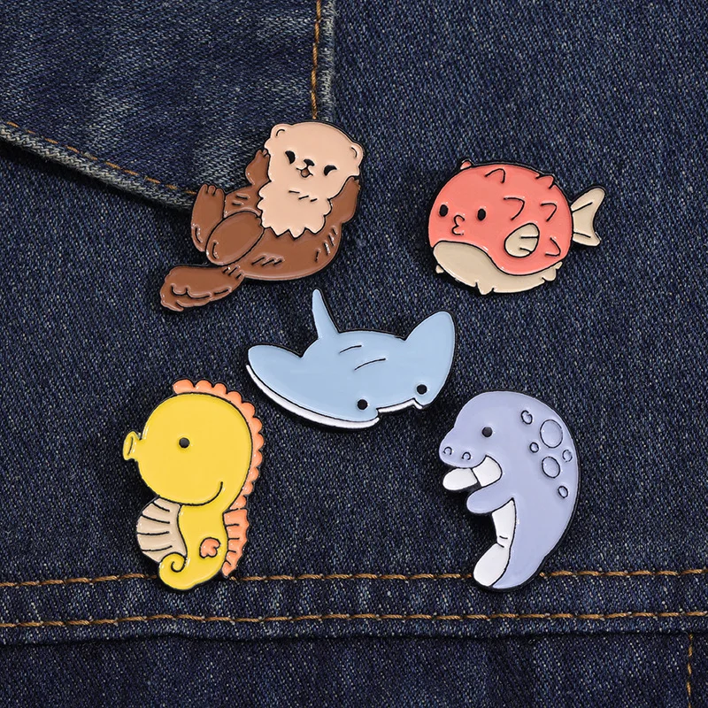 Cute Marine Animal Enamel Pins - Perfect for Kids & Friends
