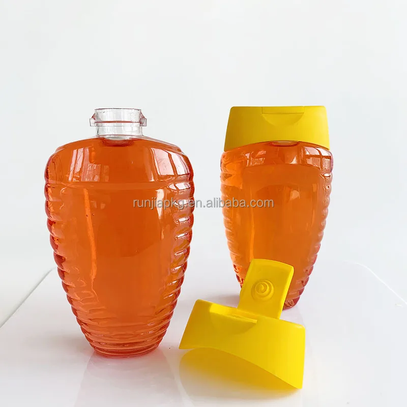 270ml & 310ml Inverted Plastic Honey Bottle with Curved Lid