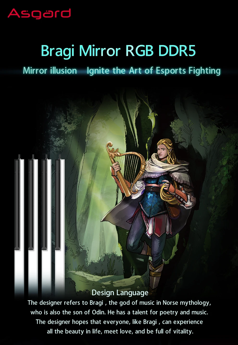 Asgard Bragi Ddr5 32g随机存取存储器6800mhz(16gx2) 黑色rgb随机存取存储器水冷外壳照明x.m.p 3.0台式ddr5随机存取存储器6800mh - Buy ...