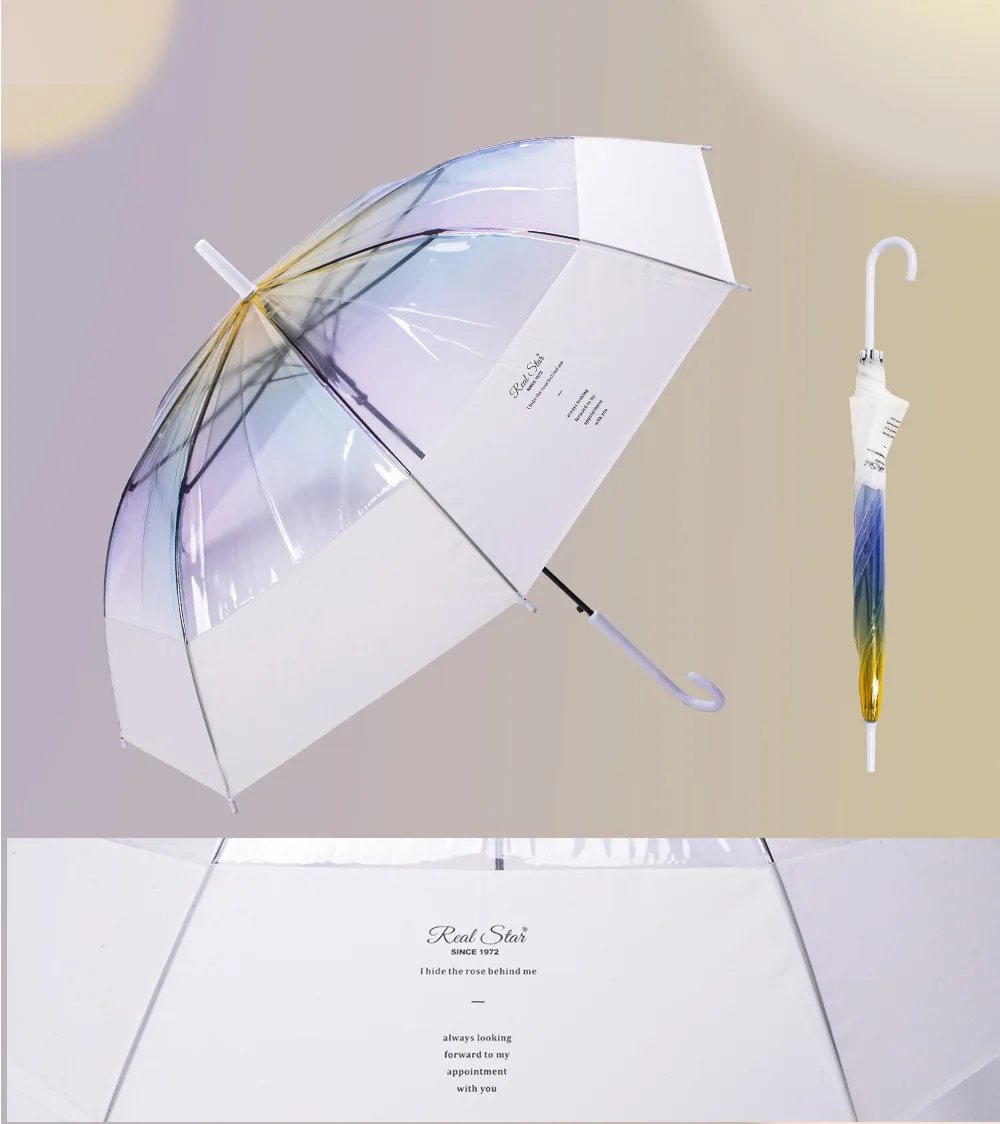 DD2708 Brand PVC Dazzling Umbrellas Rainbow Fashion Rain Sunshade Laser ...