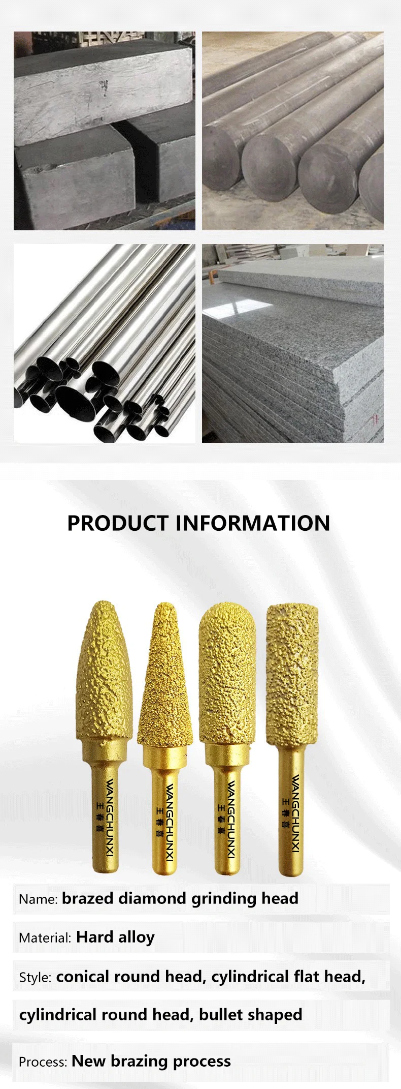 Wcx Diamond Abrasive Tools Vacuum Brazed Diamond Tool Multi Shape ...