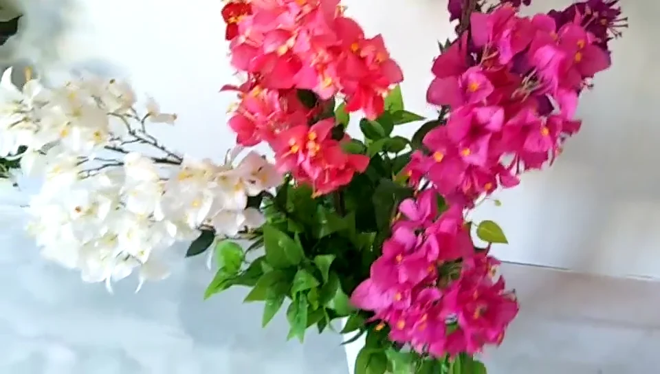 Silk Flowers Bougainvillea Artificial Triangle Plum Flower ...