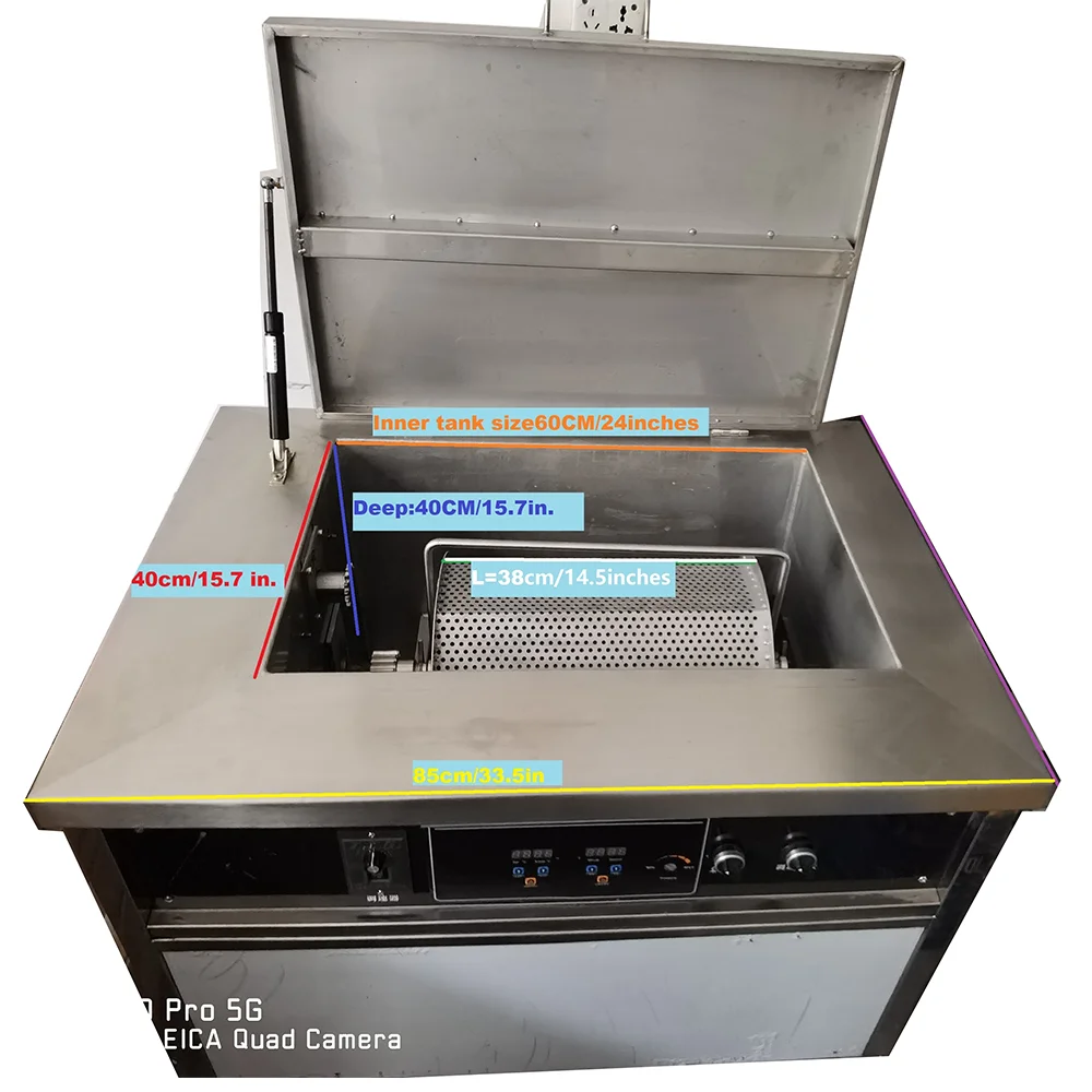 Industrial Rotate Ultrasonic Cleaner With Drum for Small Work Pieces Metal Hardware Parts Oil ...