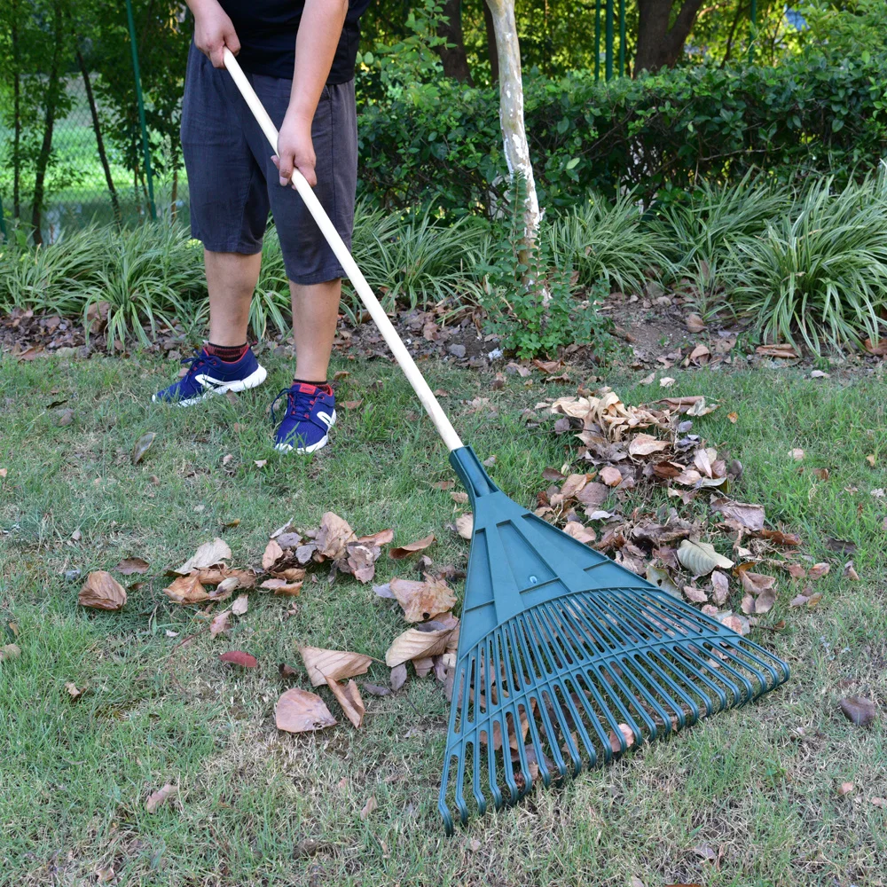 Rational Construction Hardwood Handle Quick & Easy Clean Plastic Leaf ...