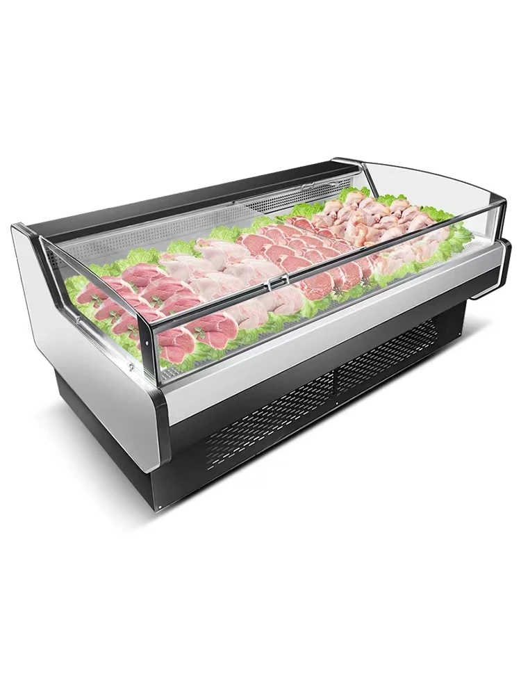 Meat Display Chiller/freezer Meat Fish Seafood Supermarket Showcase ...