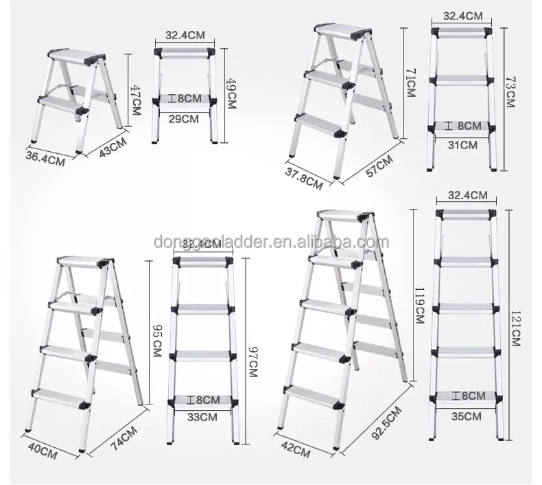 High Quality Telescopic Herringbone Ladder Foldable Herringbone Silver ...