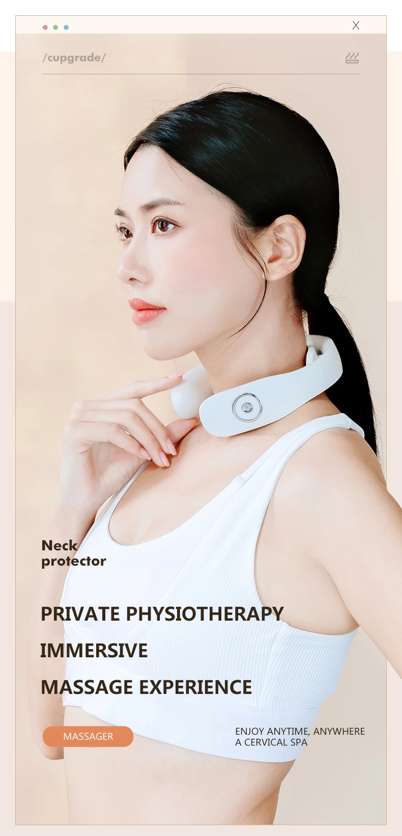 1000mah Electric Pulse Ems Cervical Neck And Shoulder Massager Relaxer Kneading Vibration ...