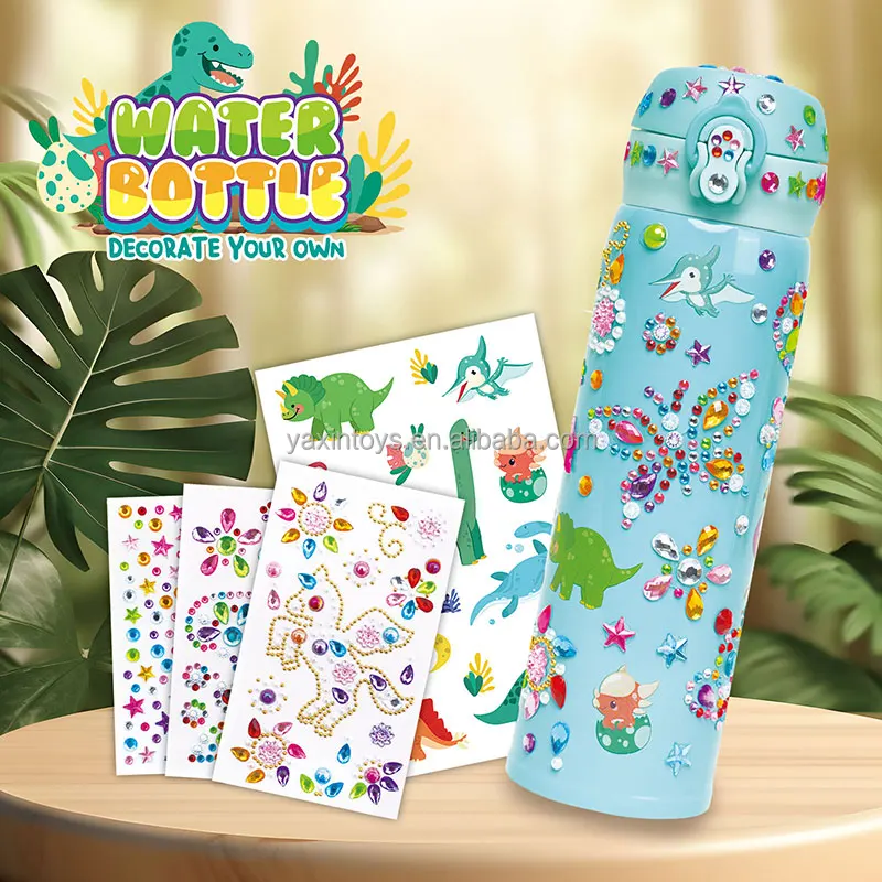 Dinosaur Stainless Steel Water Bottles DIY Art and Craft With 4 Sheets ...