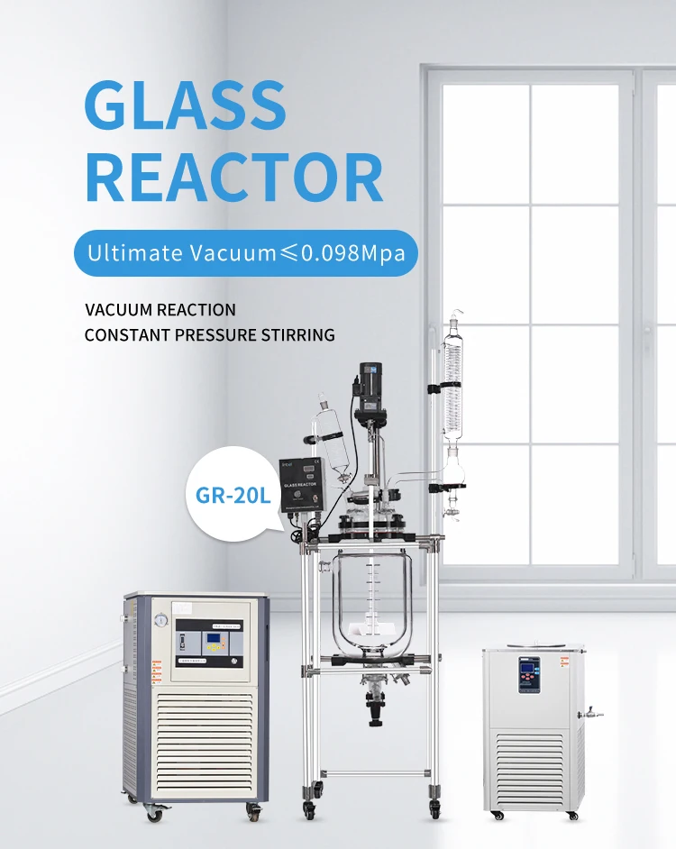 20L Chemical And Fermentation Mini Jacketed Pyrolysis Glass Reactor ...