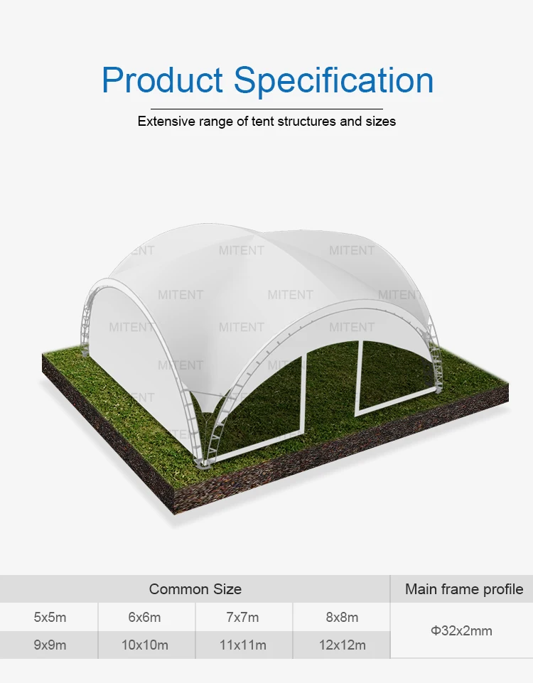 Tenda Lengkung 10x10m - Ideal for Commercial Outdoor Events