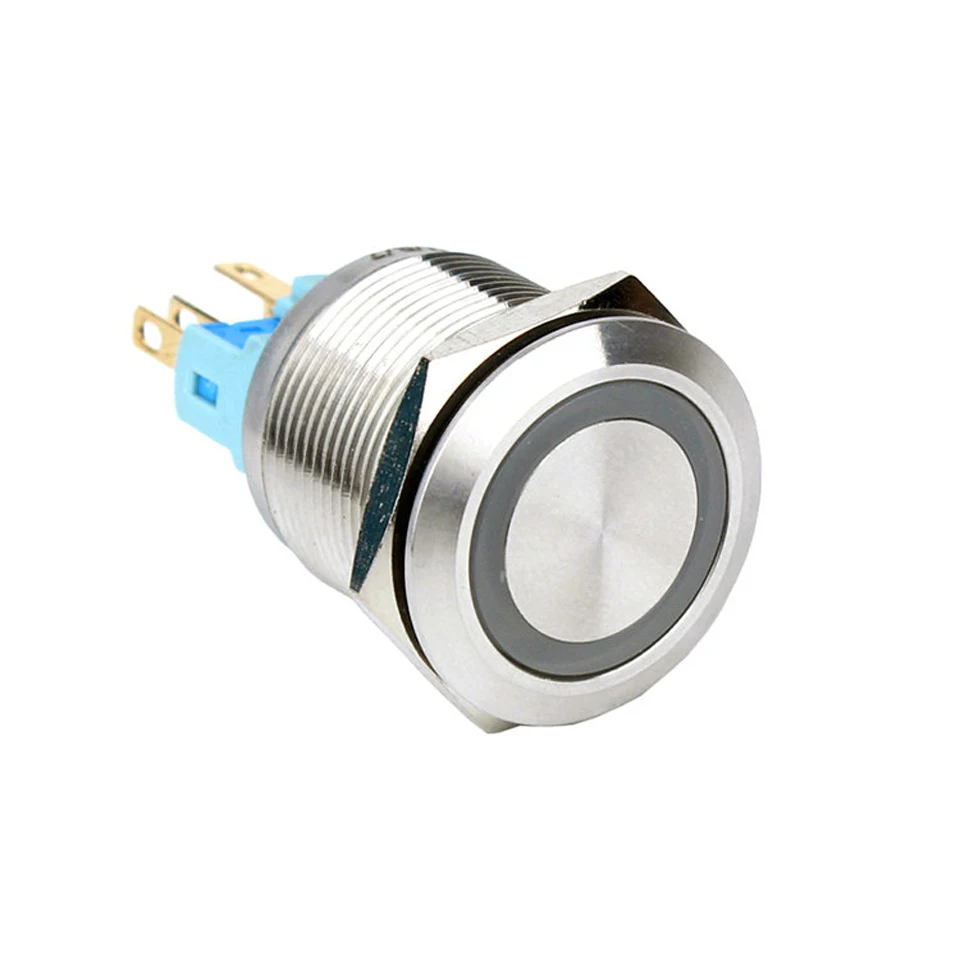22mm Waterproof Mini Led Push Button Momentary Switch,Illuminated Round ...