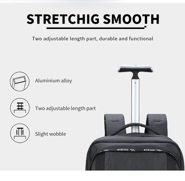Aoking 50L USB Men's Business Travel Wheeled Backpack