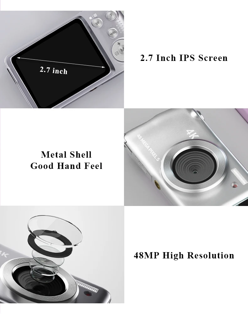 8x Zoom 48MP Camera - Compact Digital Photo Shooting