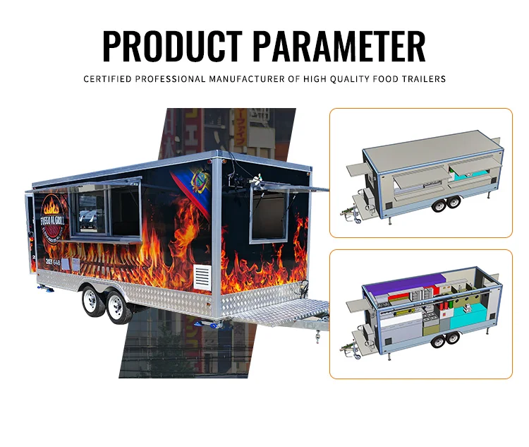 Foldable Food Cart Chicken Rotisserie Grill - Mobile Food Trailer