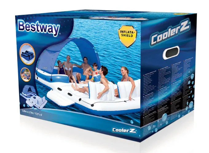 43105 Large Inflatable 6 Person Lake Pool River Floating Island Raft ...