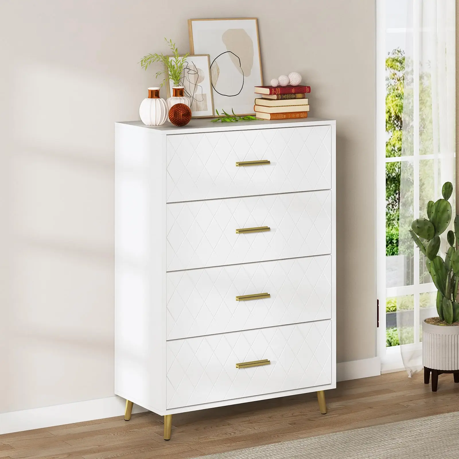 Modern white dresser tall store