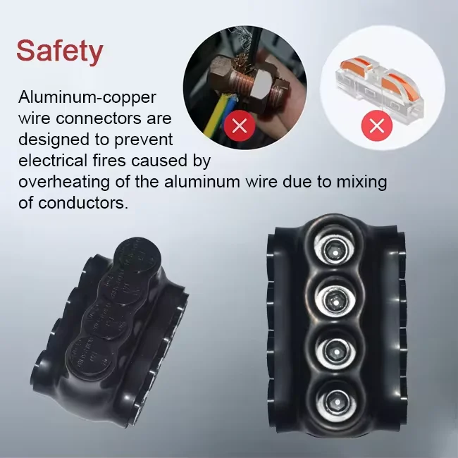 Black Insulated Dual Entry Multi-Cable Connector with 4 Wire Ports ...