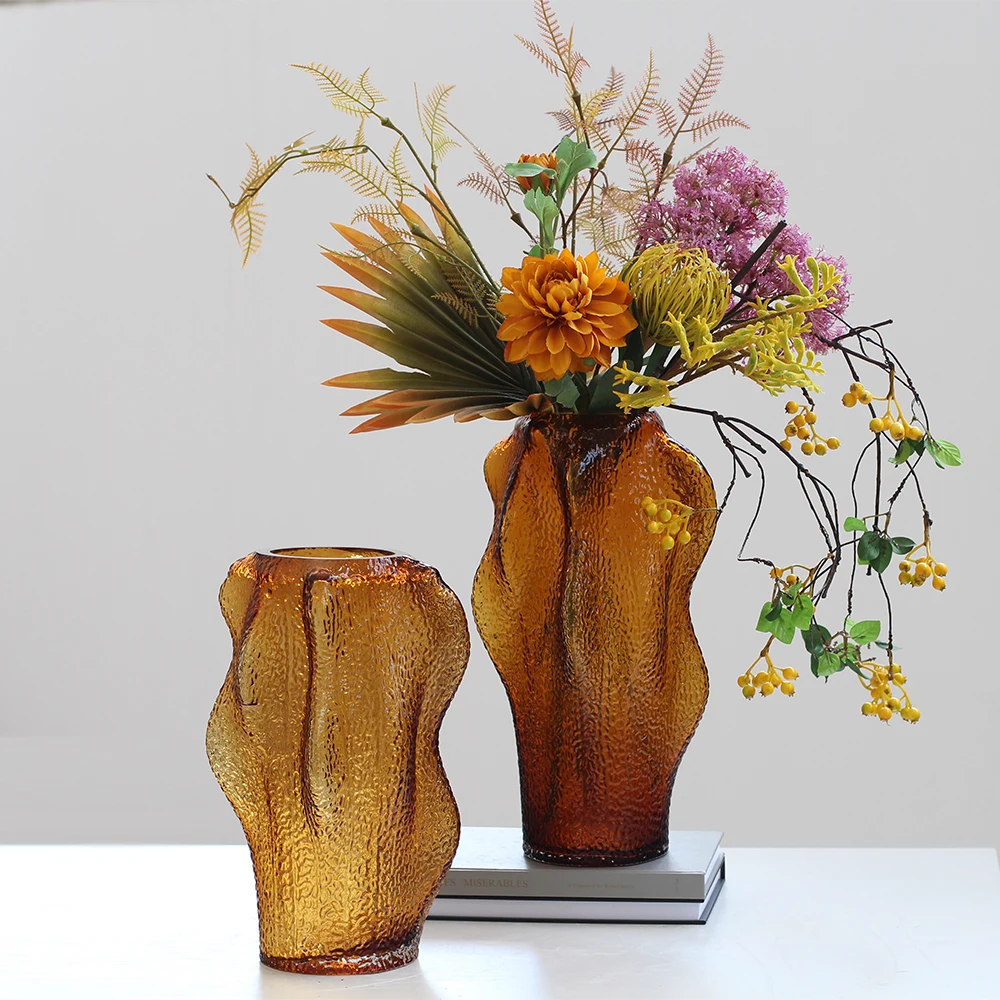 Bixuan Handblown Solid Color Flower Arrangement Glass Vase Table Decor ...