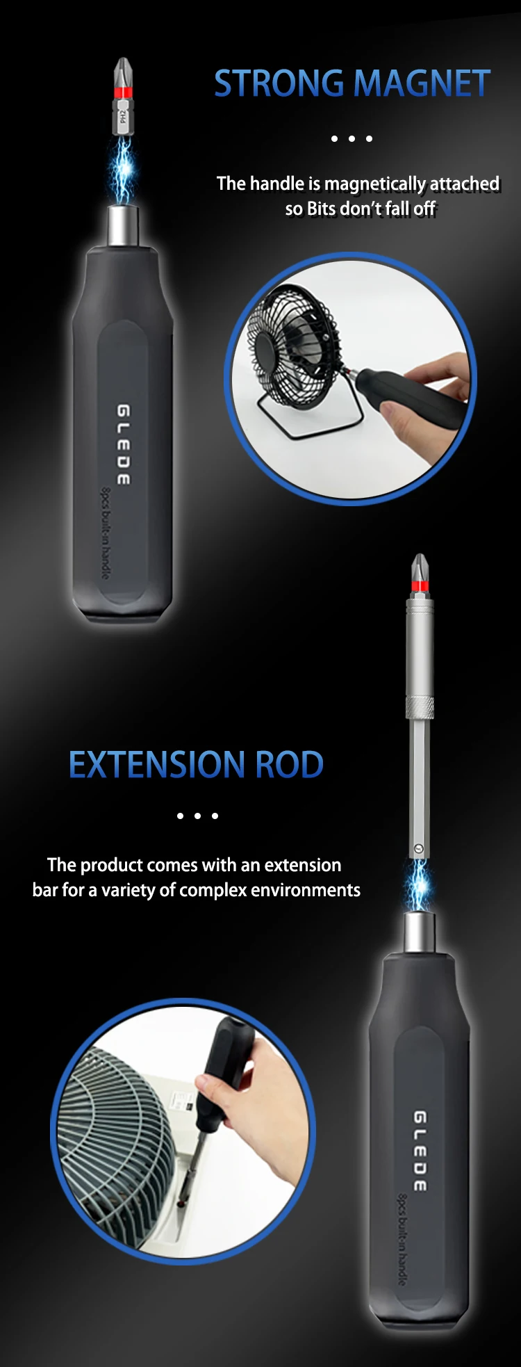 Glede 40-in-1 Multi-Function Magnetic Screwdriver Tool Kit with CRV ...