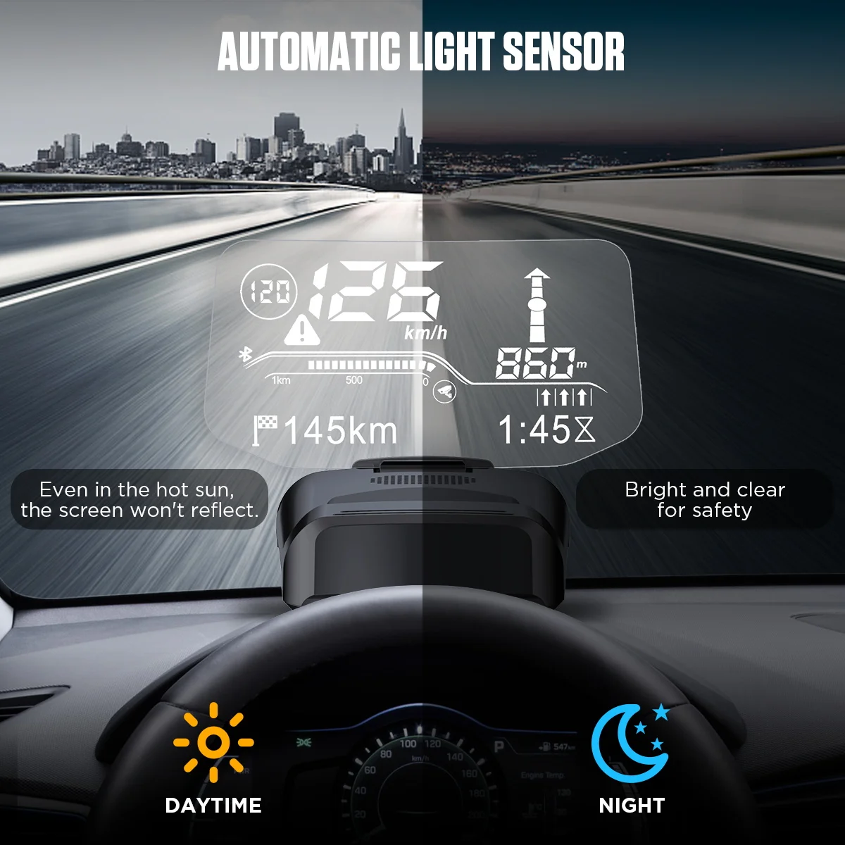 AUTOOL X500 OBD2 Scanner with HUD GPS Navigation & Overspeed Reminding