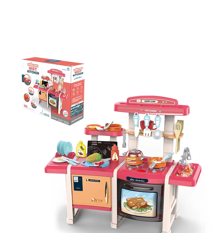 Plastic 100 Cm Big Size Cooking Game Home Kitchen Toys With 65 Pcs ...