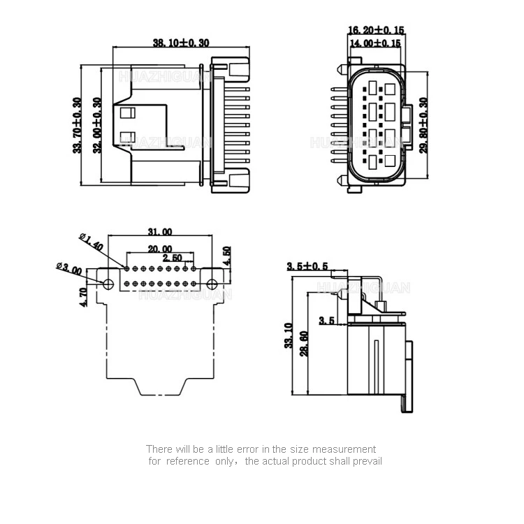 18-Pin JAE ECU Female PCB Connector for Motorcycle ECM CDI Ignition Box ...