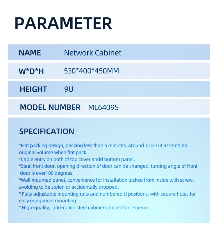 19 Inch Internet 9U Server Rack - DDF Waterproof Outdoor Cabinet