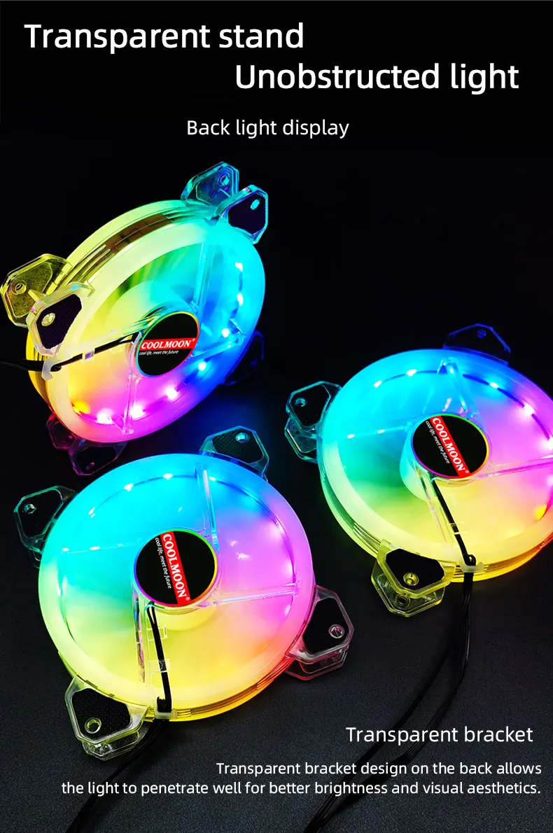 Direct Selling COOLMOON Gaming Computer Pc case Fans120mm Rgb Cooling ...