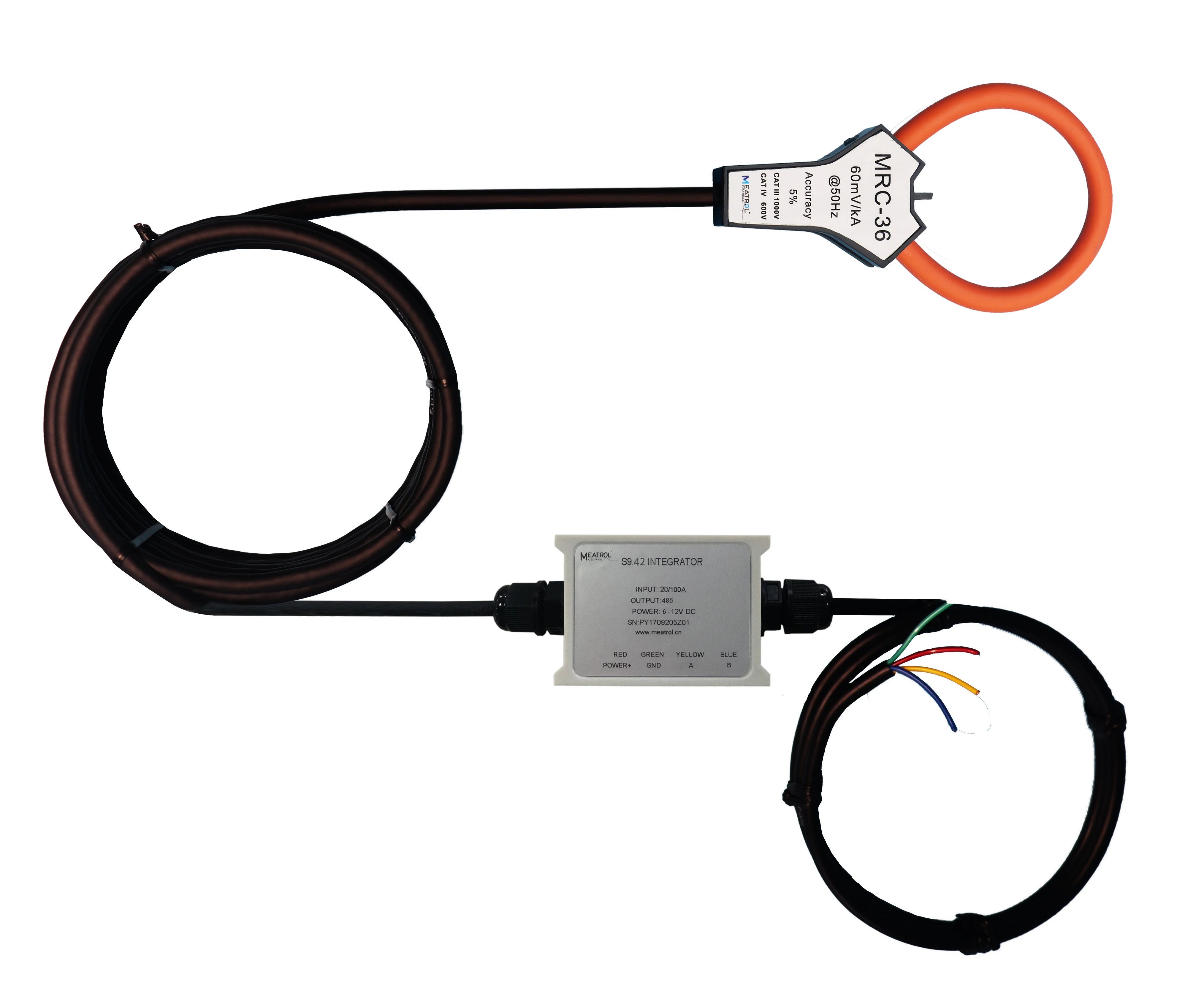 Modbus RS485 Rogowski Coil Integrator Flexible AC Current Transformer ...