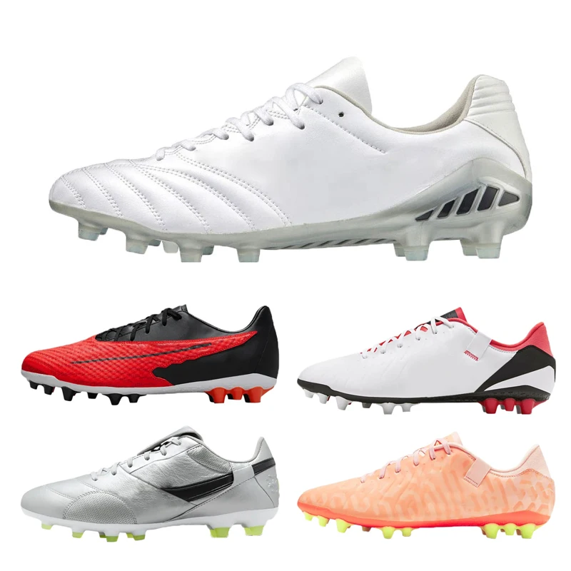 Custom Professional High Quality Mens Ag Sg Leather Turf Football Boots ...