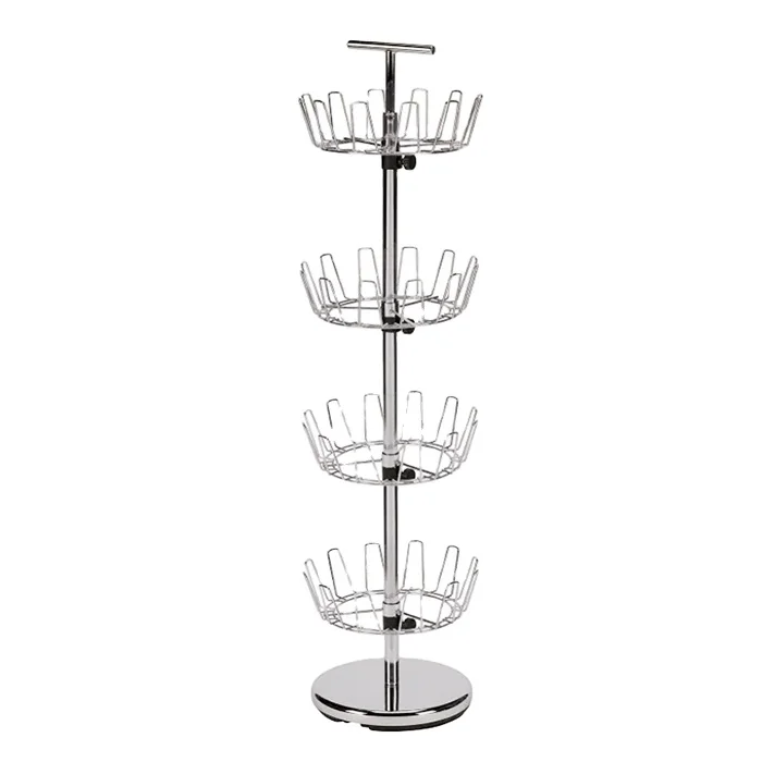 Metal 4 Tier Adjustable Revolving Organizer Shoe Rack Rotating Storage ...