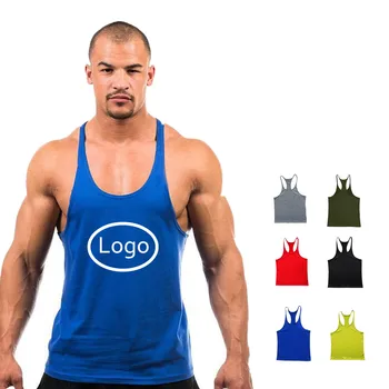 Oem Mens Y Back Tank Top Custom Print Cotton Stringer Gym Fitness ...