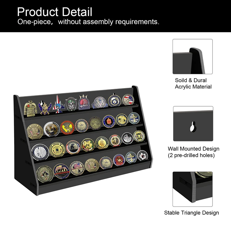 Customized Acrylic Challenge Coin Display Holder Wall Mount Military ...
