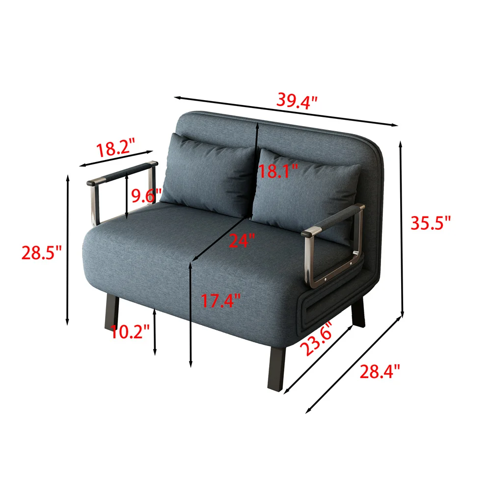 Customization Rolling Sofa Cum Bed Convertible 2 Seaters Sleeping ...