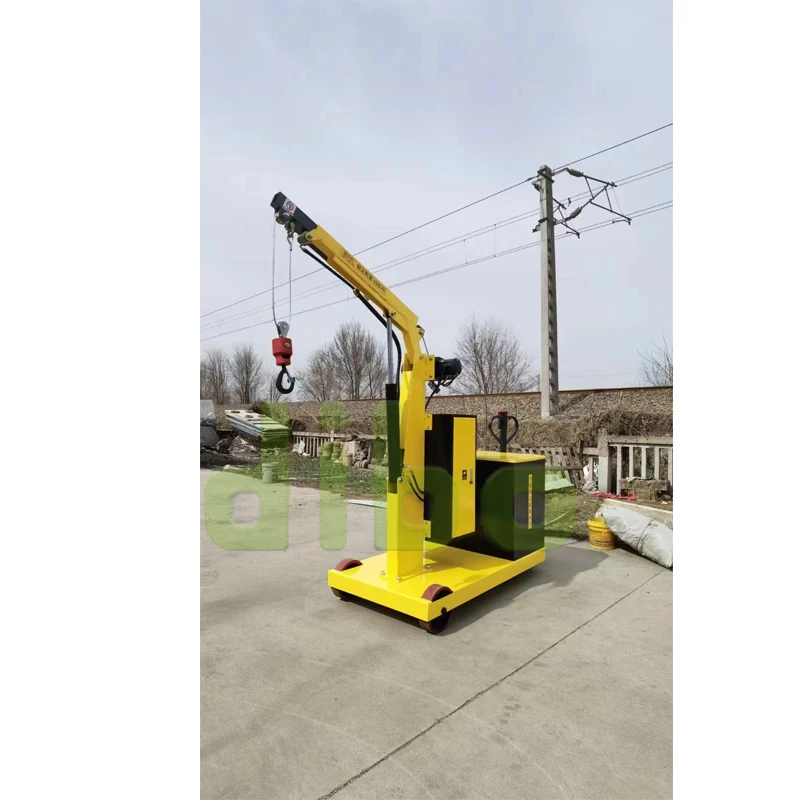 500kg 1Ton 2.3M Portable Foldable Standing Manual Hydraulic Small Work Shop Lifting Crane ...