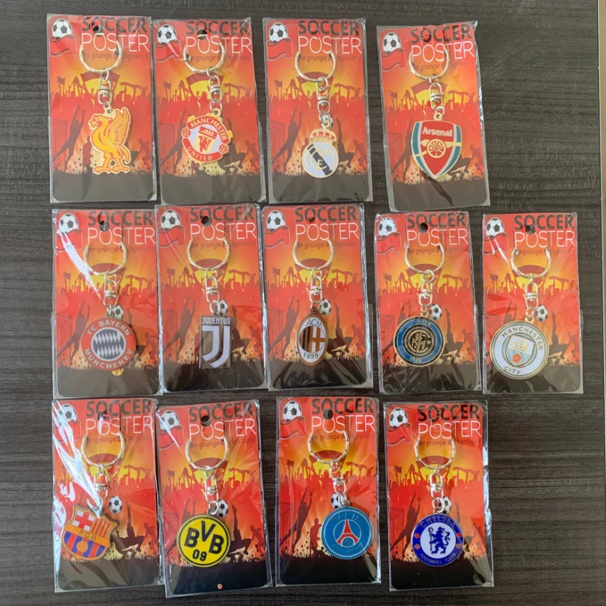 Wholesale Football Club Keychain Keyring Metal Luxury Enamel Football ...