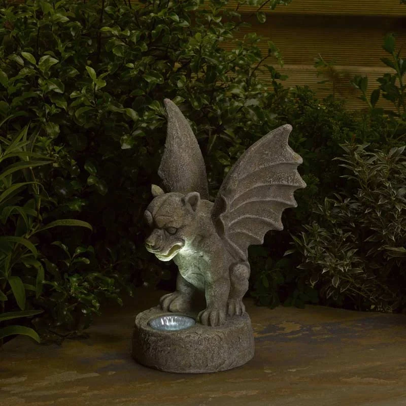 Mythical Gargoyle Garden Statue with Solar Light Resin Decoration Craft ...
