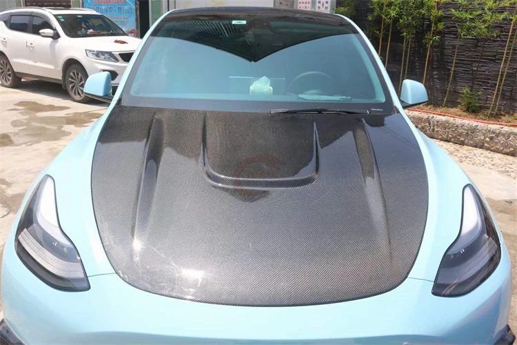 MODEL Y Carbon Fiber engine cover For Tesla MODEL Y Carbon Fiber hood ...