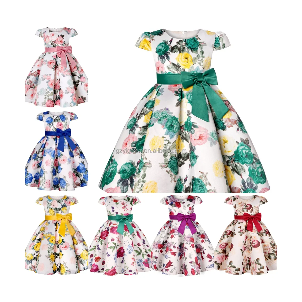 8 Colors Custom Little Girl Party Princess Birthday Dress Pageant ...