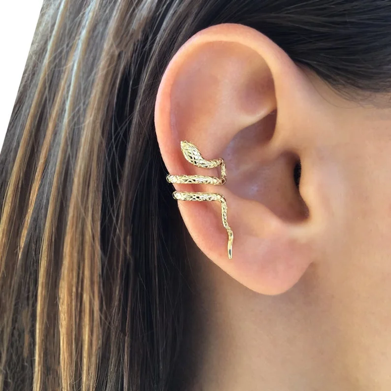 cz 1piece single sale women jewelry cz snake ear cuff earring Alibaba