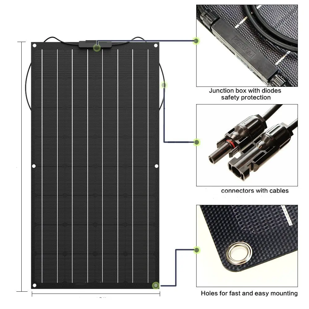 500W Monocrystalline Flexible Solar Panel for RV & Boat