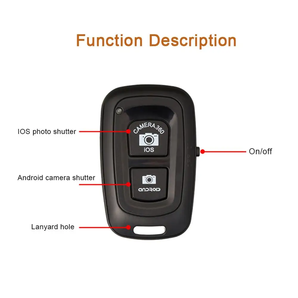 Wireless Remote Control Smartphone Photo Video Selfie Universal Cloning ...