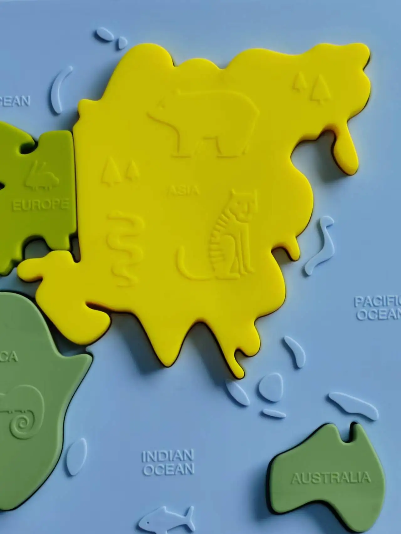 Silicone 3d World Map Puzzles Early Learning Matching Board Montessori ...