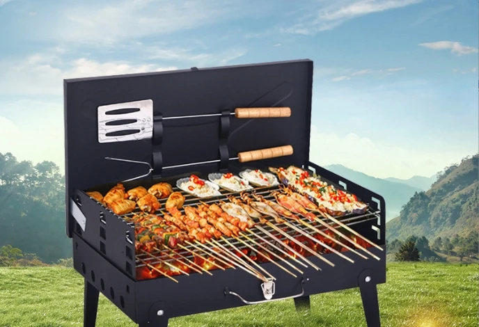 Outdoor Barbecue Oven Grill Rack Portable Folding Pcnic Oven Box Type ...