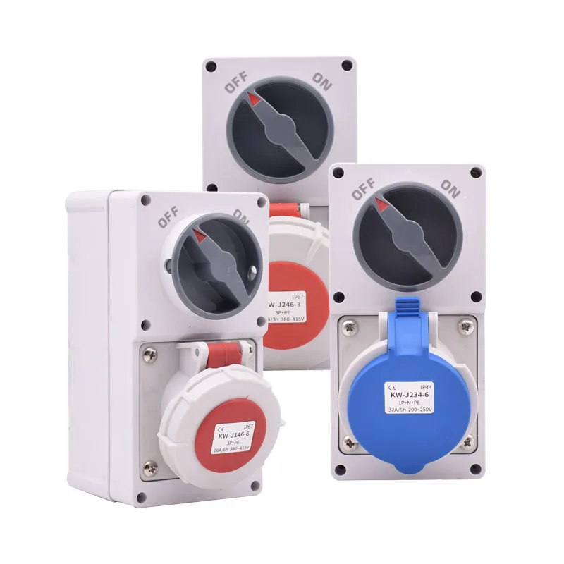 industrial switch with Interlock Socket Receptacle 16A/32A 3/4/5 Pin ...