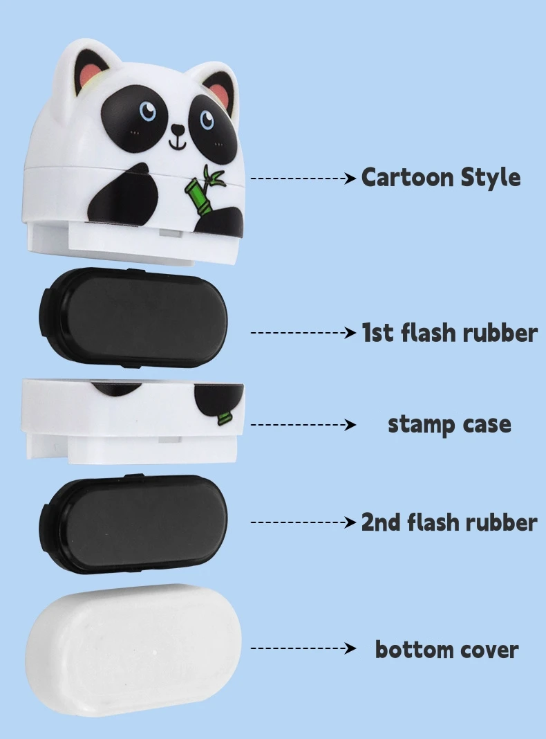 Cute Animals Seal Photosensitive Stamp Kids Name Rubber Flash Stamp For ...
