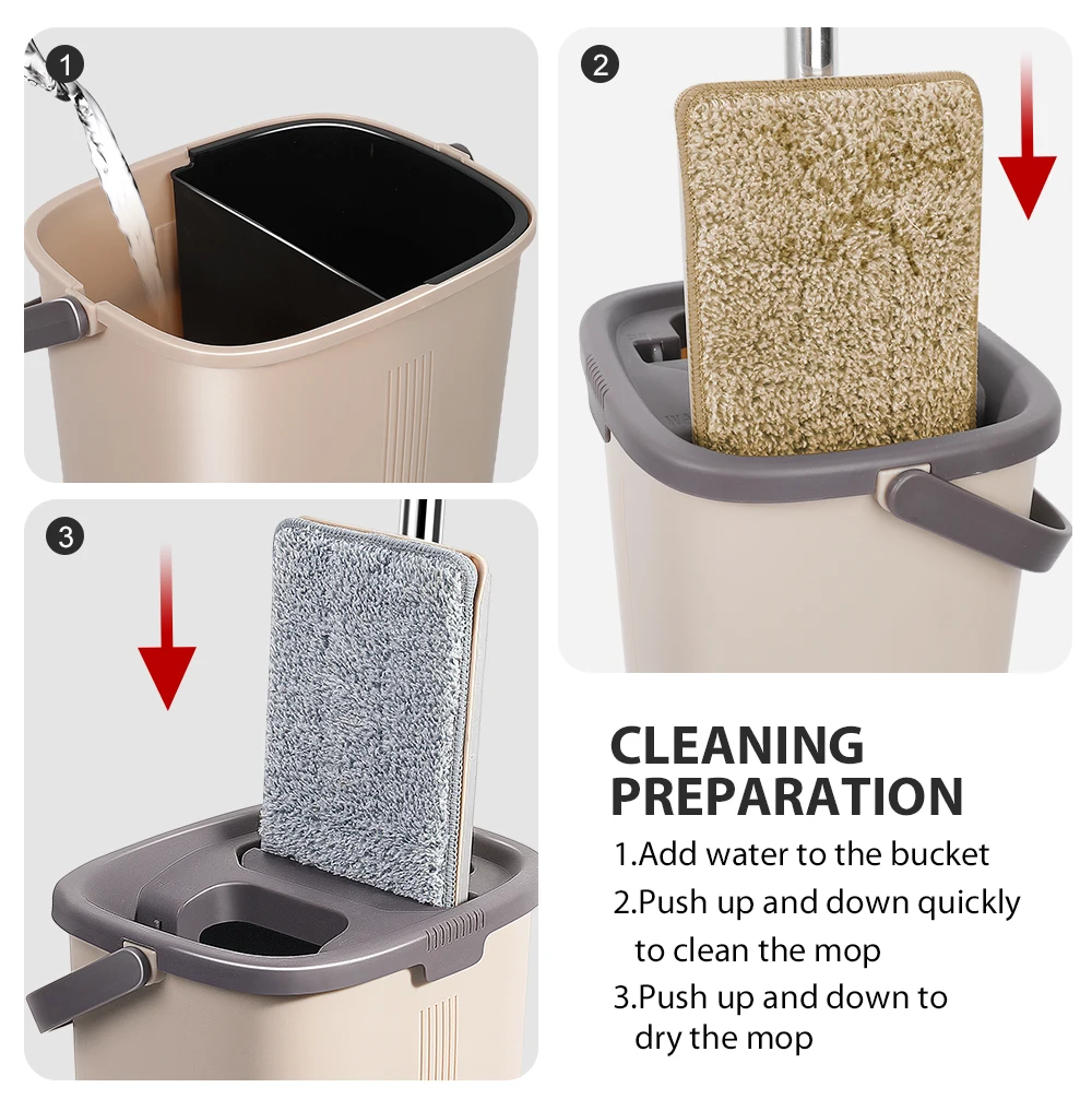 360 Degree Spin Magic Mop & Bucket Set - Stainless Steel Pole ...