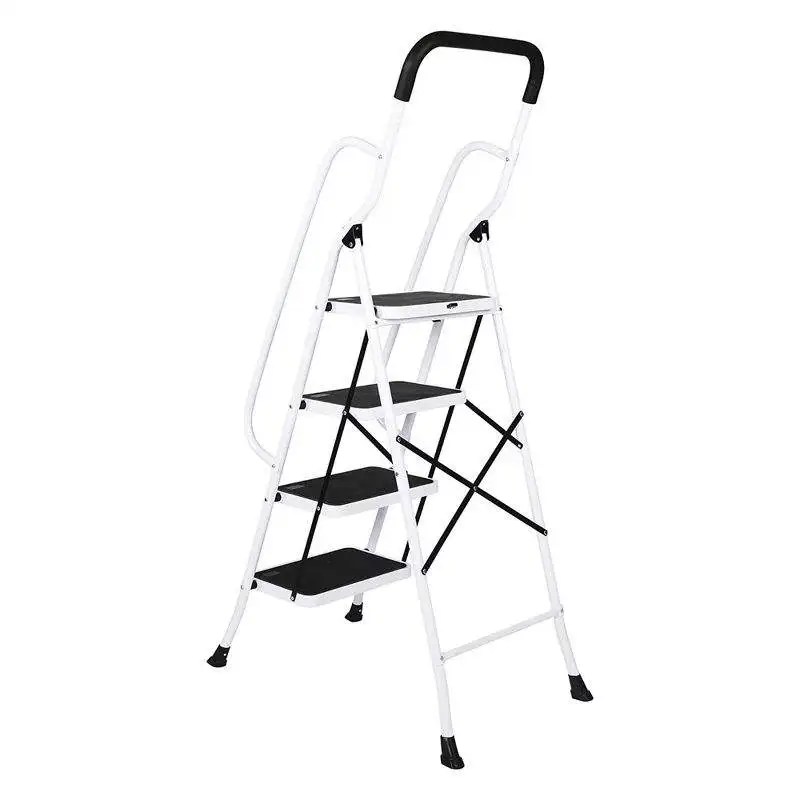 4-Step Project Ladder Folding Step Stool with Side Handles for ...