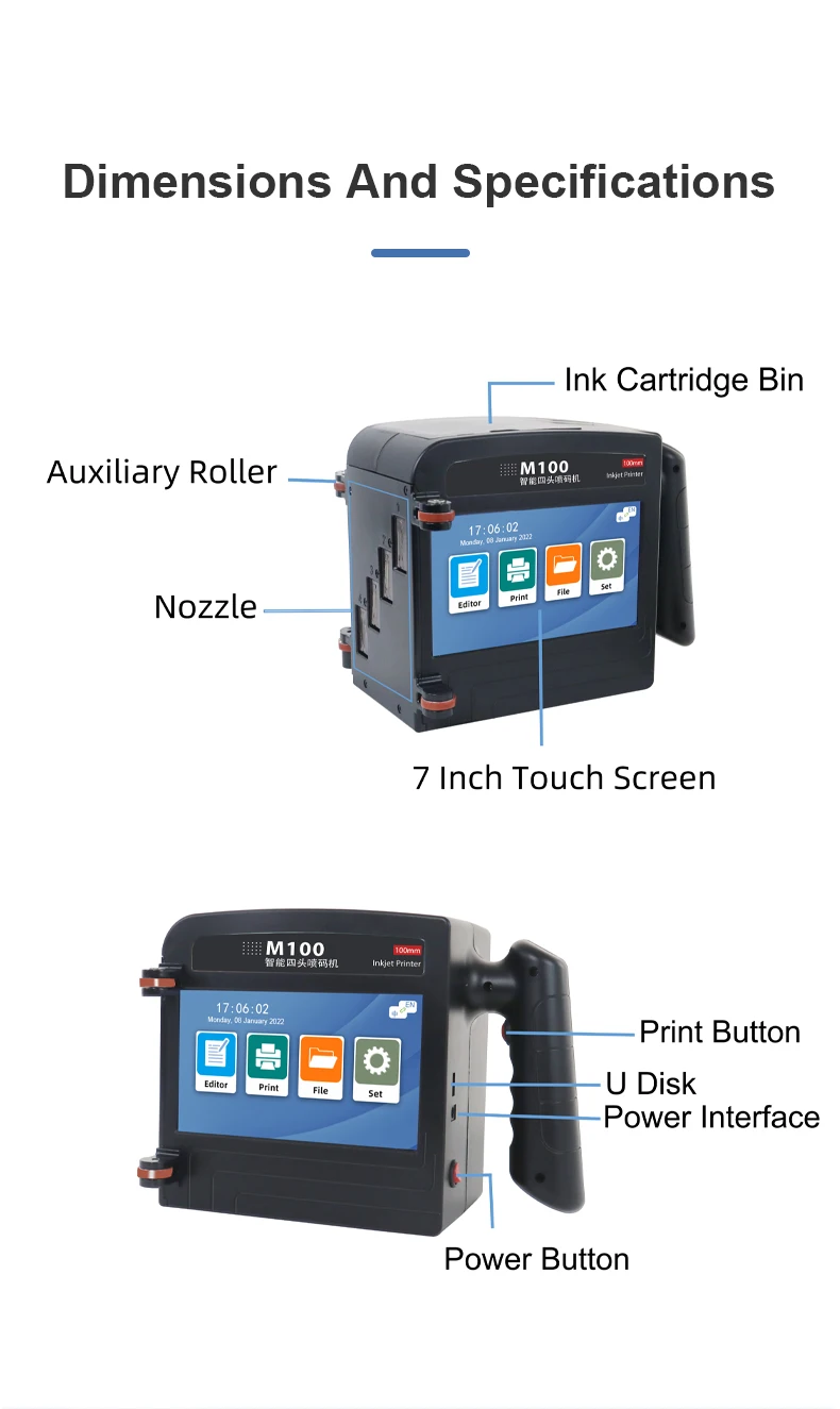 10cm Large Format Handheld Inkjet Printer for Carton Plank Wall Text ...